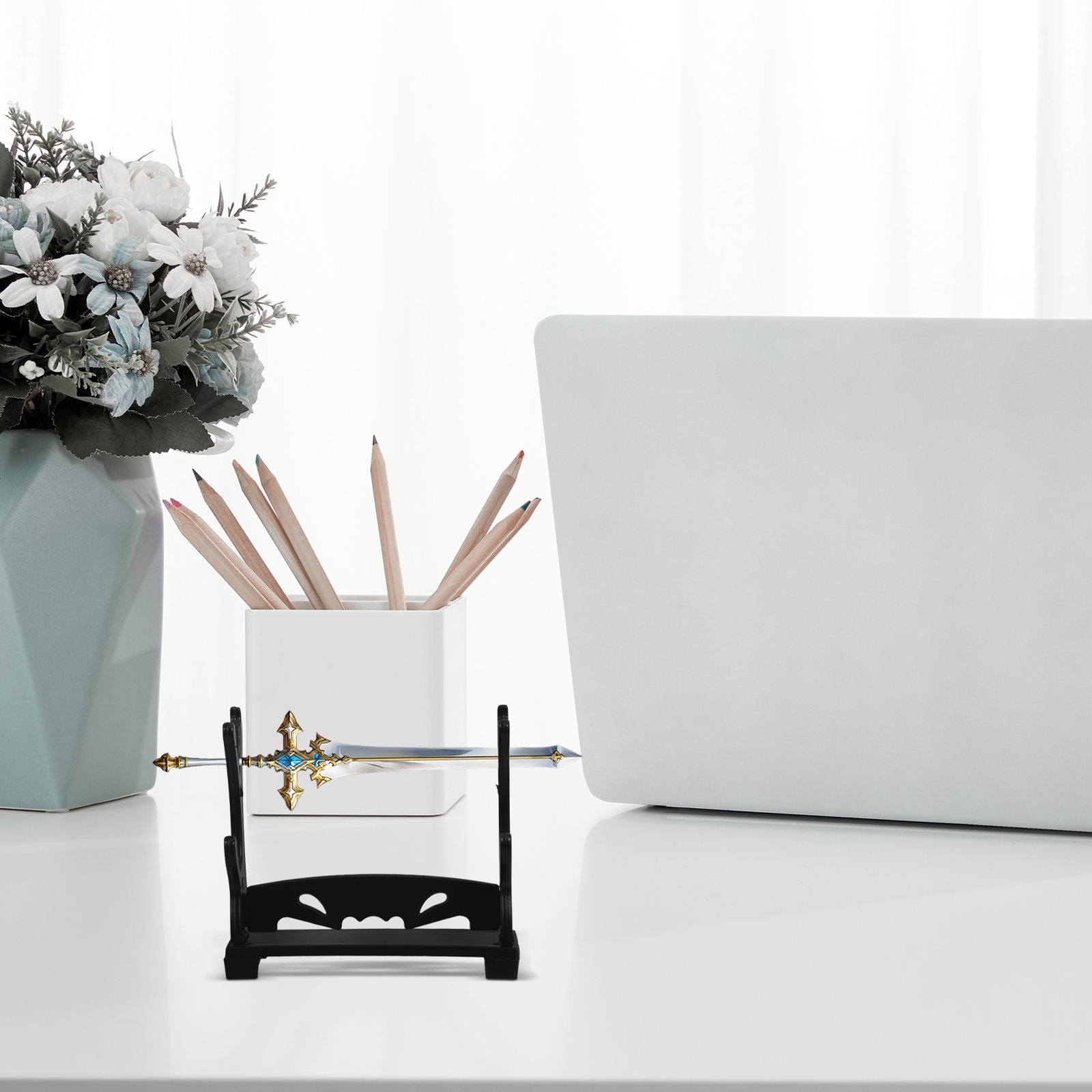 ULTNICE Sword Display Rack Plastic Rectangular for Toy Swords 12Pcs 2 ...