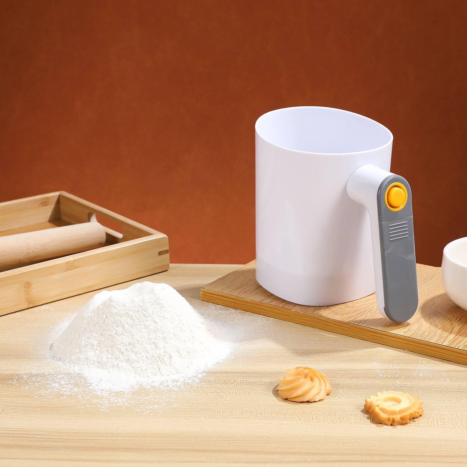 ULTNICE 1Pcs Electric Flour Sifter for Baking Enthusiasts Home Use ABS ...