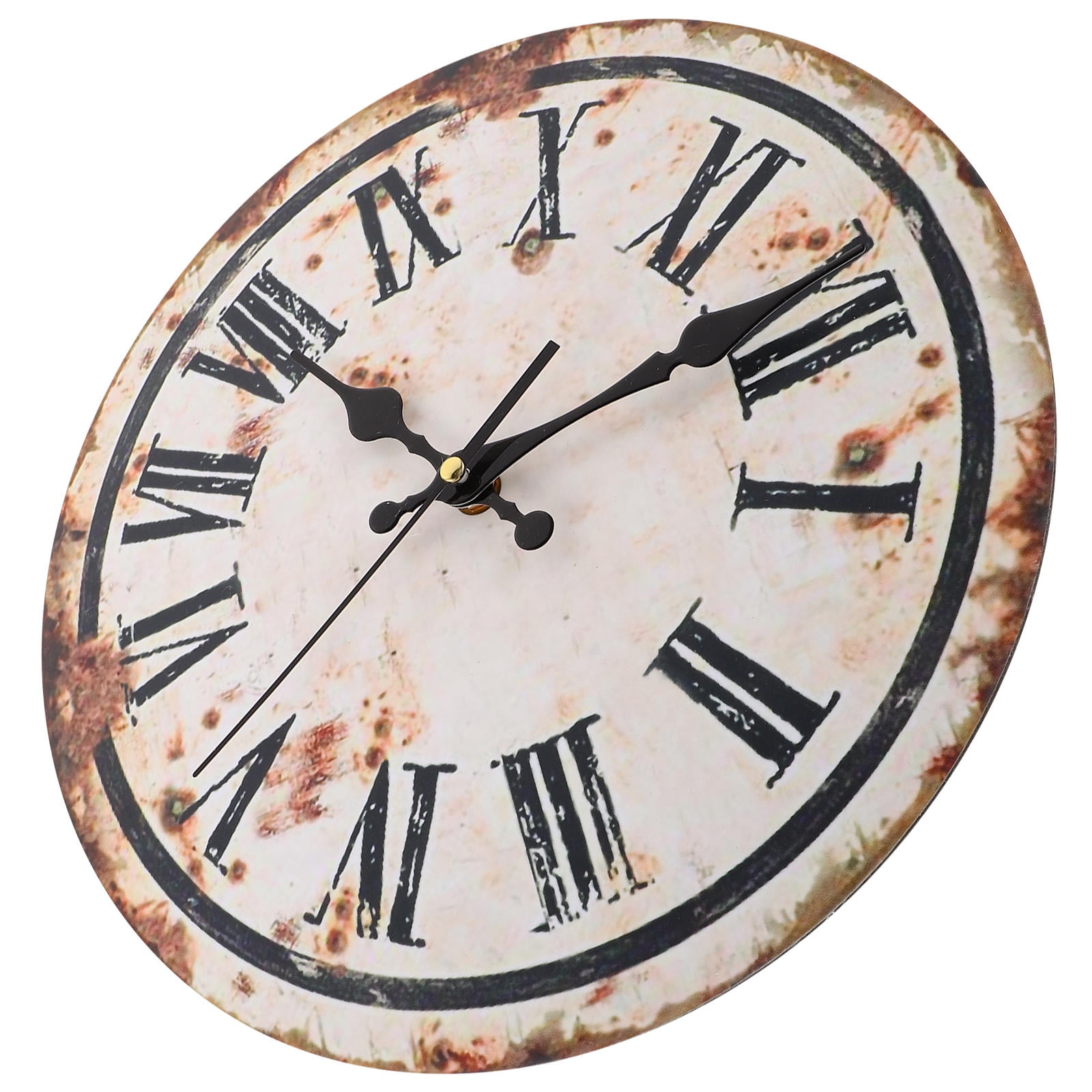 ULTNICE 1Set Farmhouse Clock Retro Style Home Decor Silent Non-Ticking ...