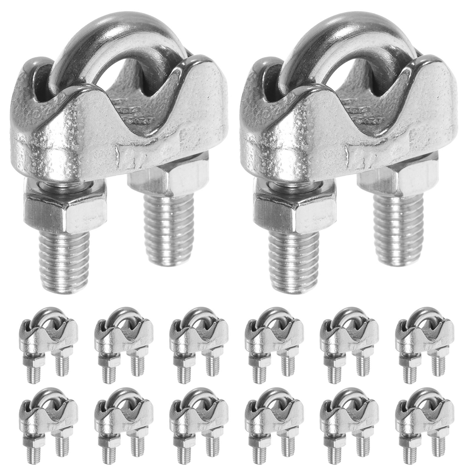 ULTNICE 20Pcs Small Cable Clamps 304 Stainless Steel Wire Rope U-bolt ...