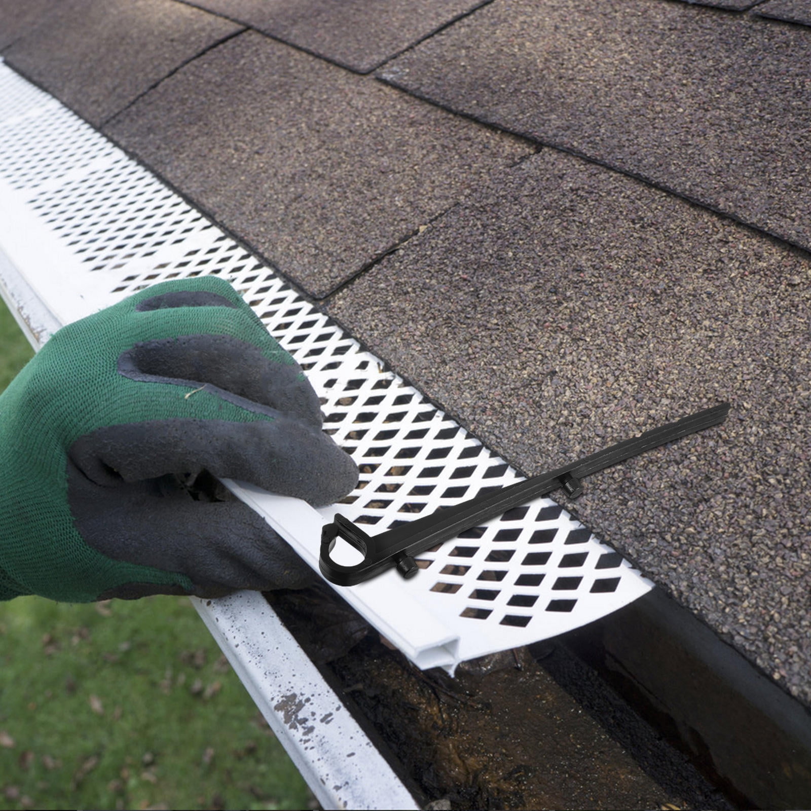 ULTNICE 20pcs Gutter Guard Clips Black Plastic Gutter Hook Fixing Clips ...