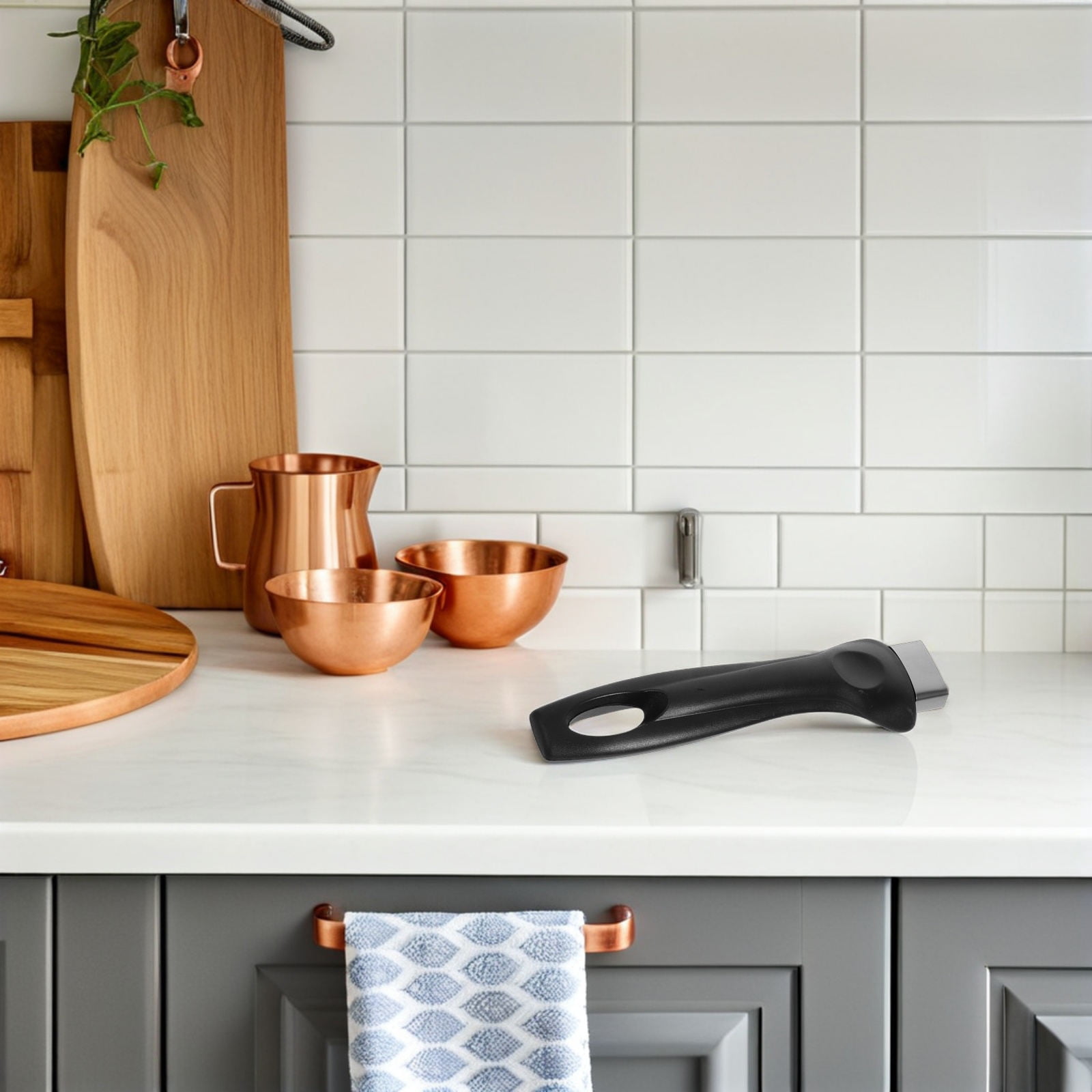 ULTNICE 2Pcs Removable Handle Replacement Black Rectangular Stainless ...