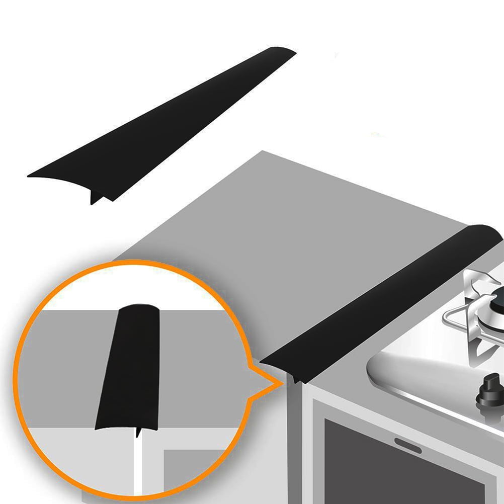 ULTNICE 2Pcs Stove Counter Gap Cover T-shape Silicone Black Kitchen ...