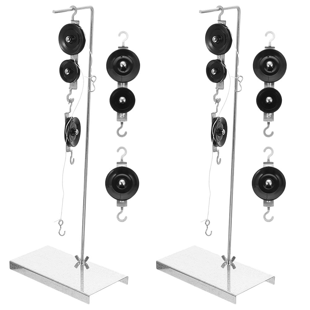 ULTNICE Pulley Block Set Galvanized Iron Silver 2 Sets 13.4x5.9x3.1in ...