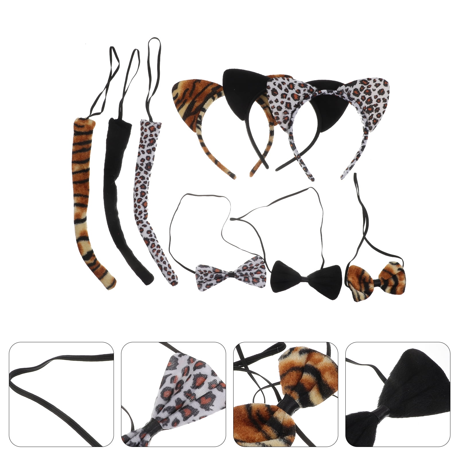 ULTNICE 3 Sets Animal Headband Bow Cosplay Ear Headband Photo Props ...