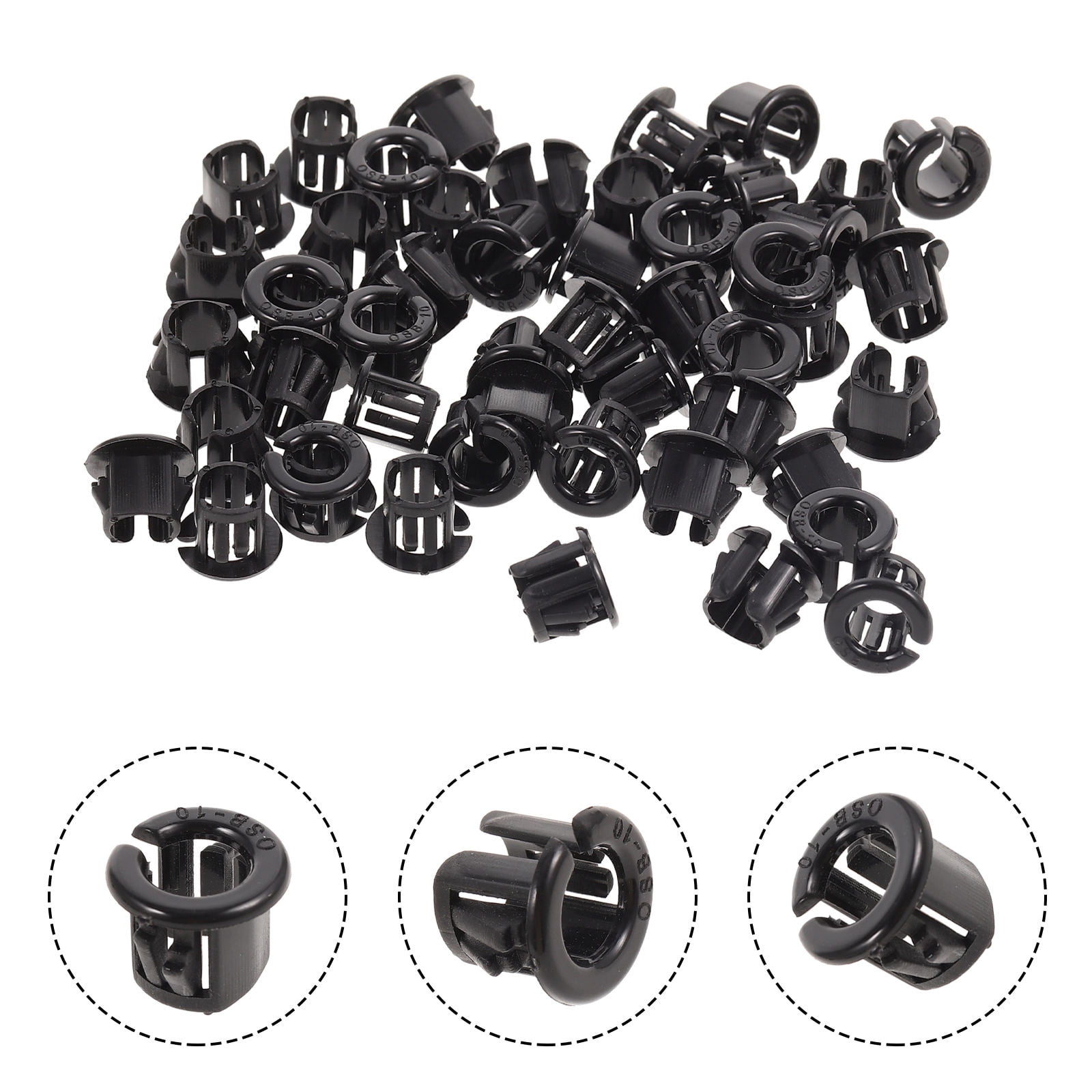 ULTNICE Wire Grommet Cable Protector Black PA66 50Pcs 0.23In Suitable ...