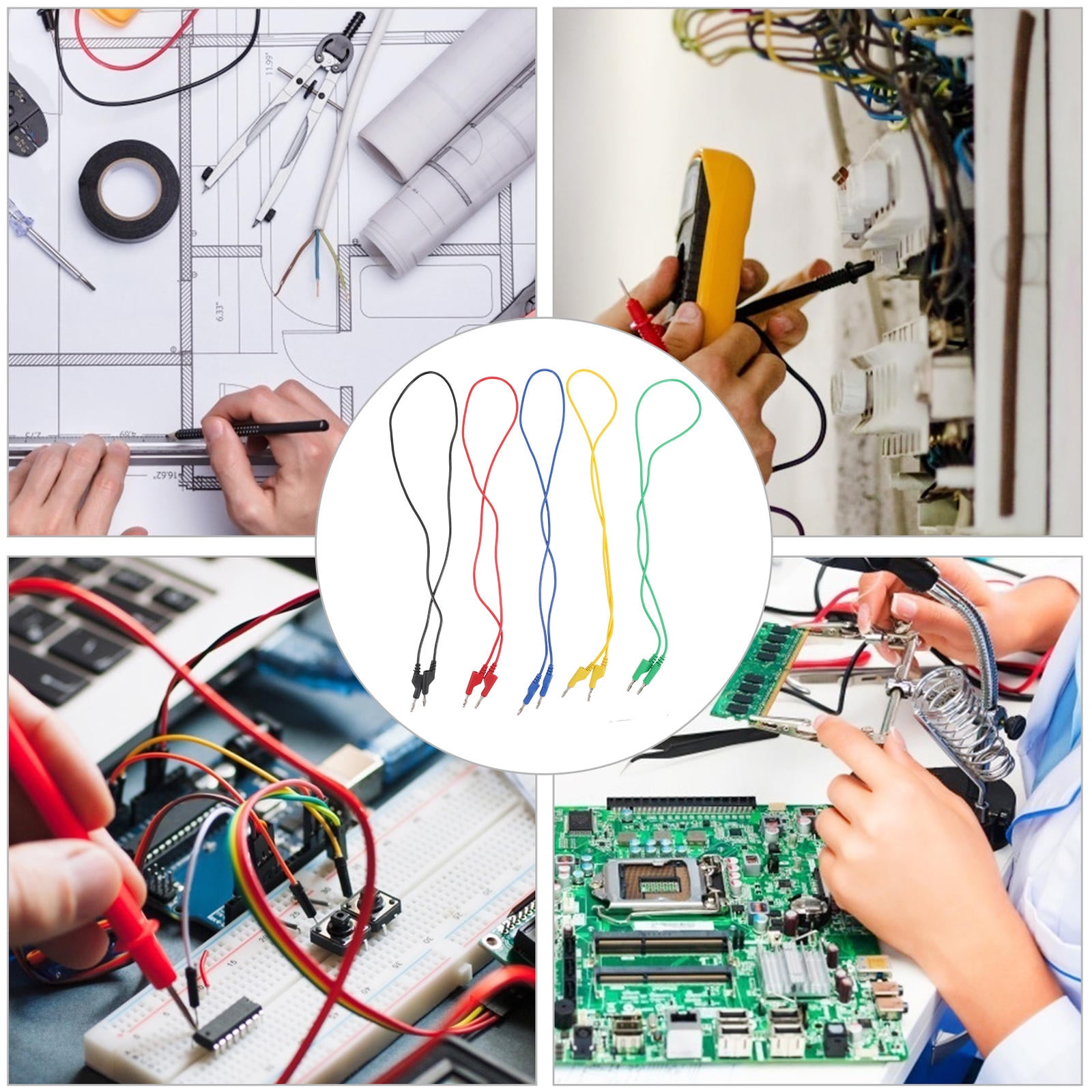 ULTNICE 5Pack Multimeter Test Probes with Insulating Plastic Cover for ...