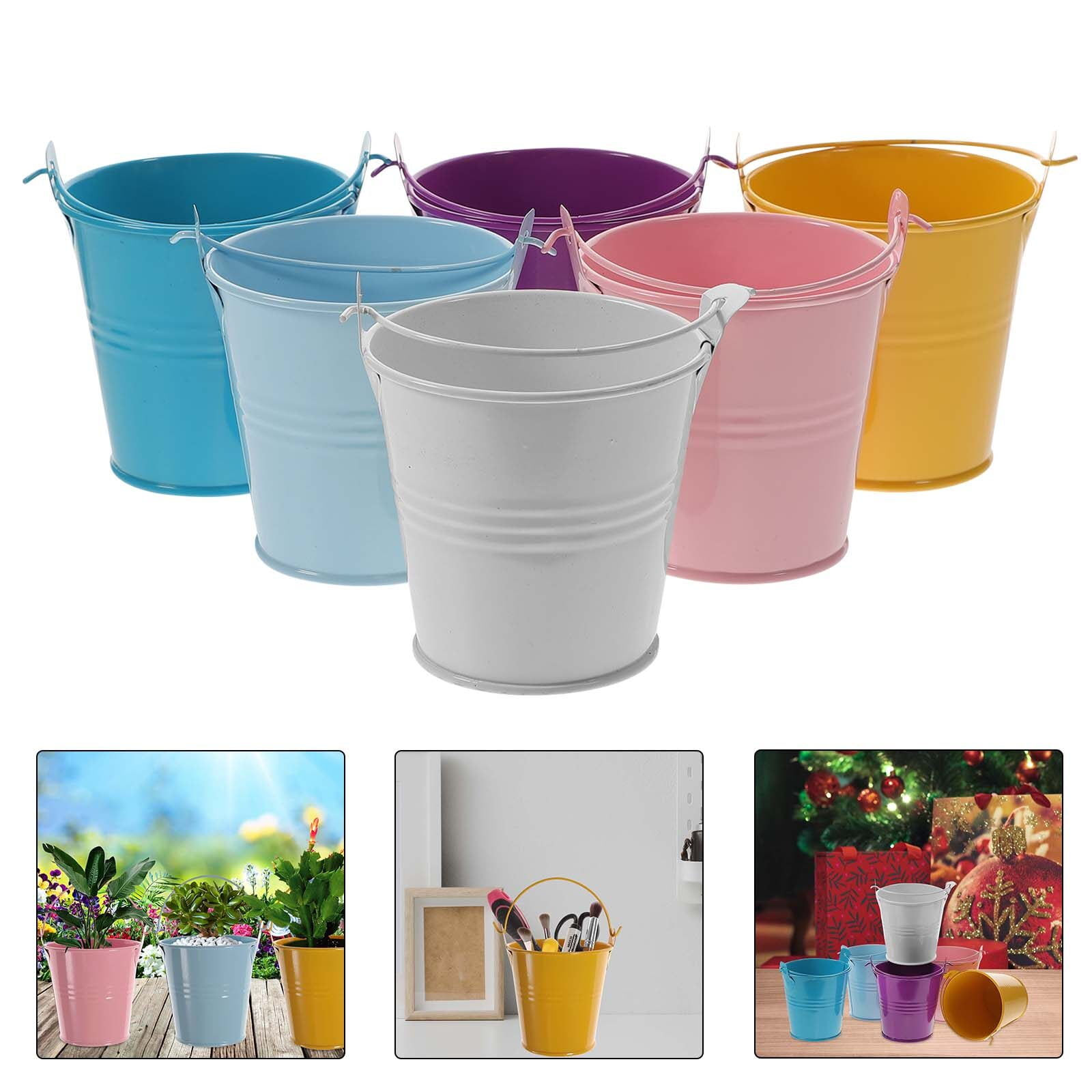 ULTNICE 6 Pack Mini Buckets with Handles for Kids, Small Metal Buckets ...