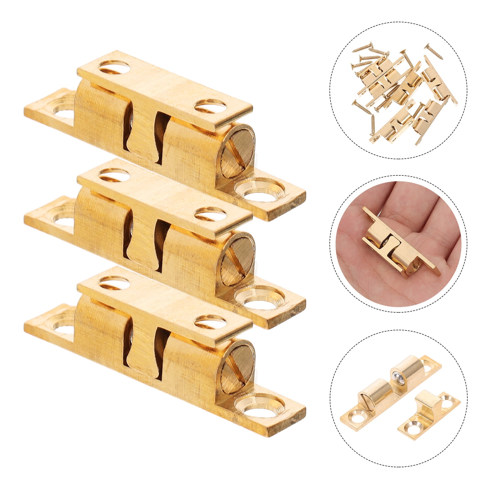 ULTNICE Cabinet Latch Hardware Ball Catch Brass 6Pcs 1.6*0.4*0.3In ...