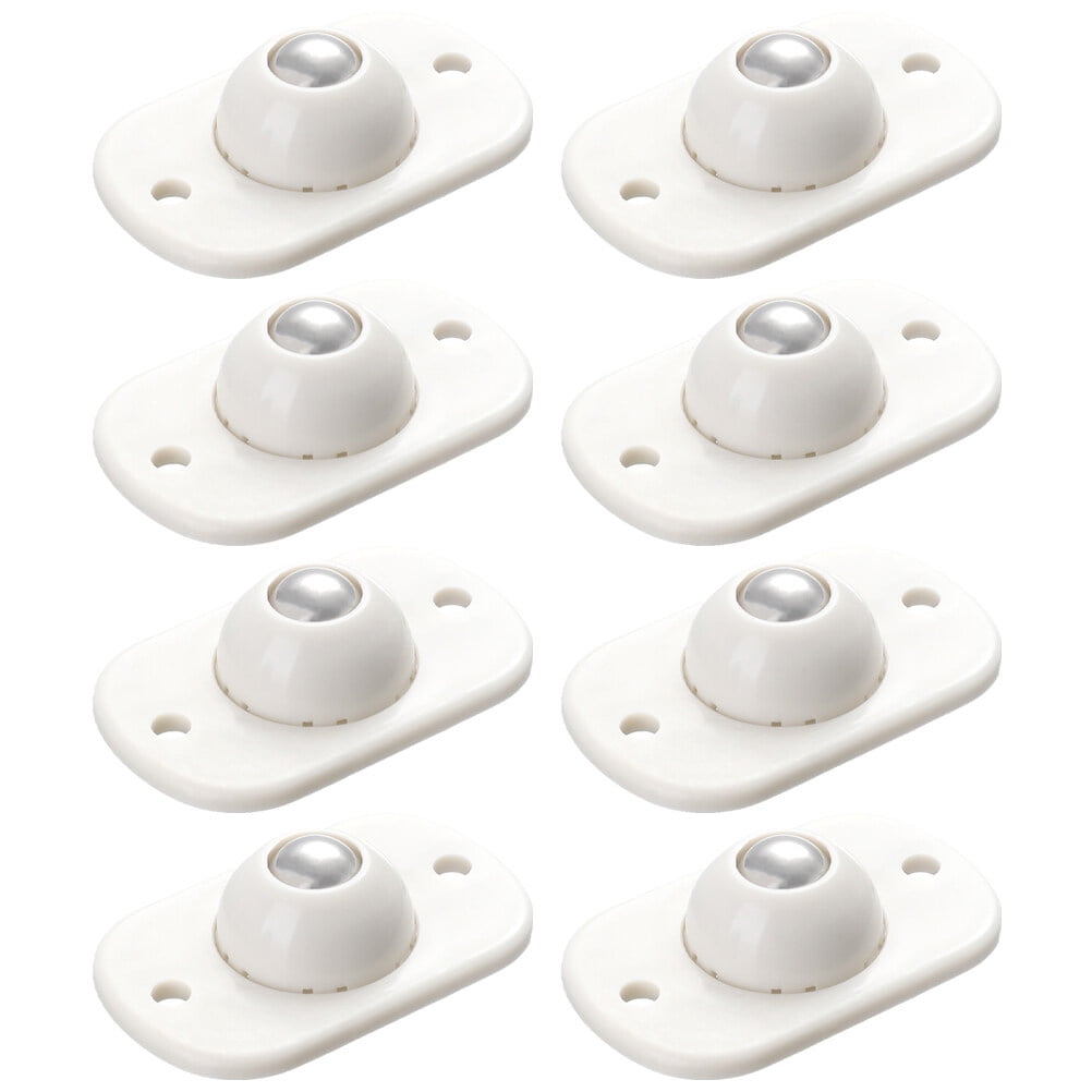 ULTNICE 8pcs Mini Stick On Castor Wheels White Round Simple Design for ...
