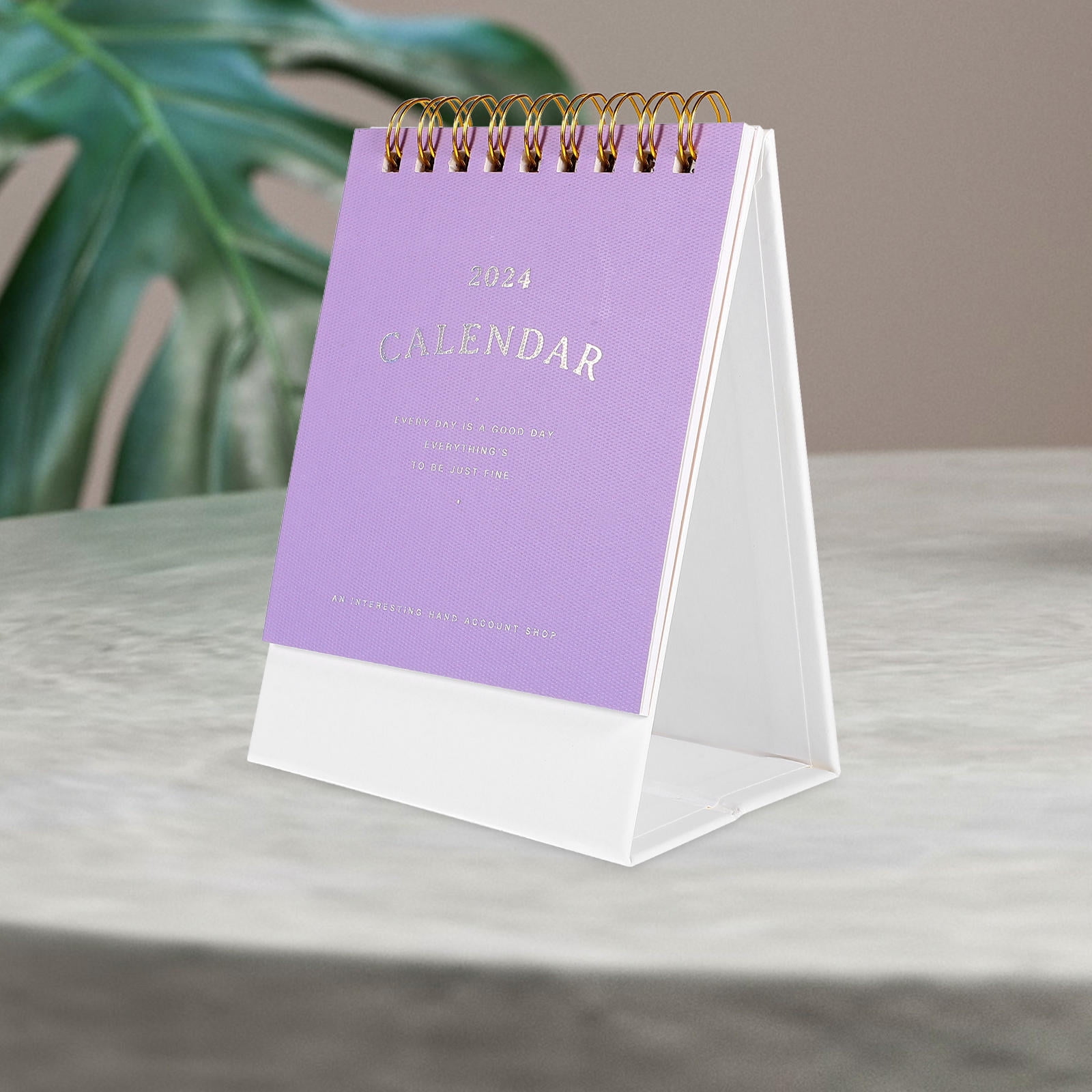 ULTNICE Creative Desktop Calendar Purple Paper Planning Simple Office ...