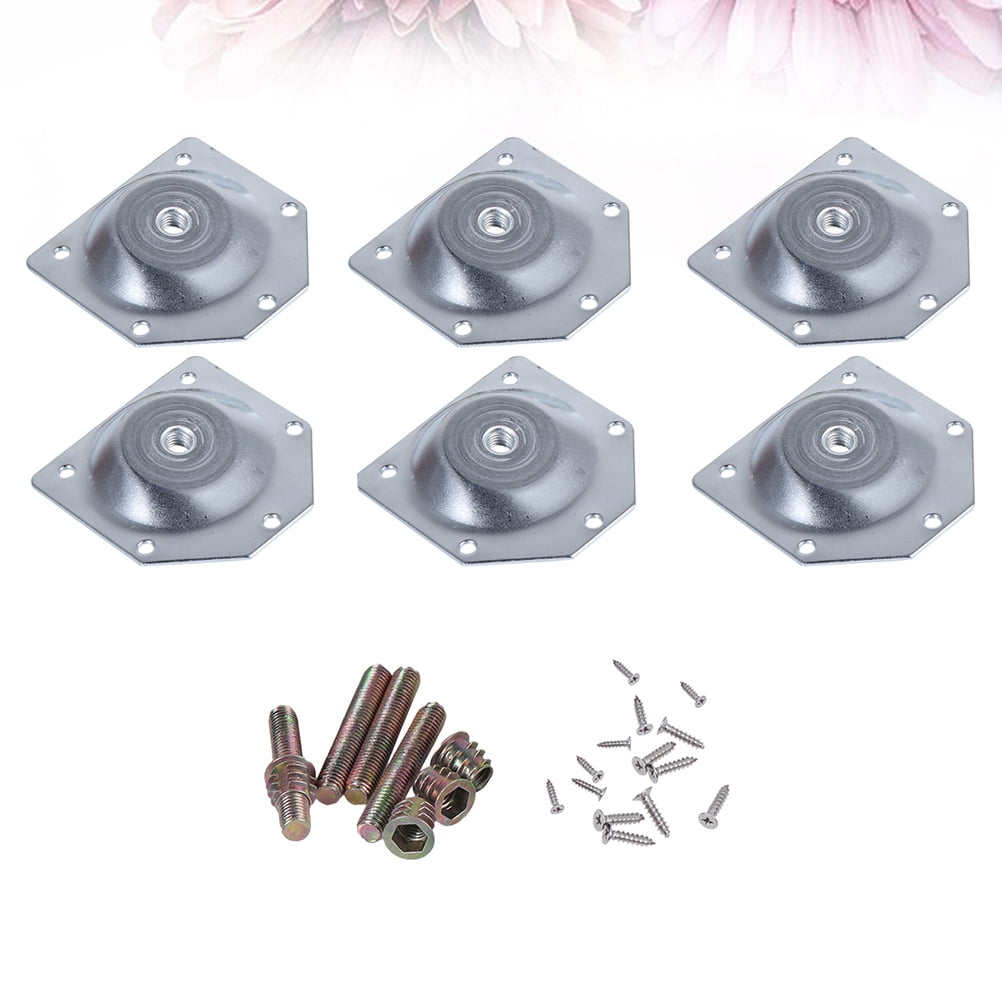 ULTNICE Desk Leg Mounting Hardware Table Leg Connector Pads Iron Silver ...