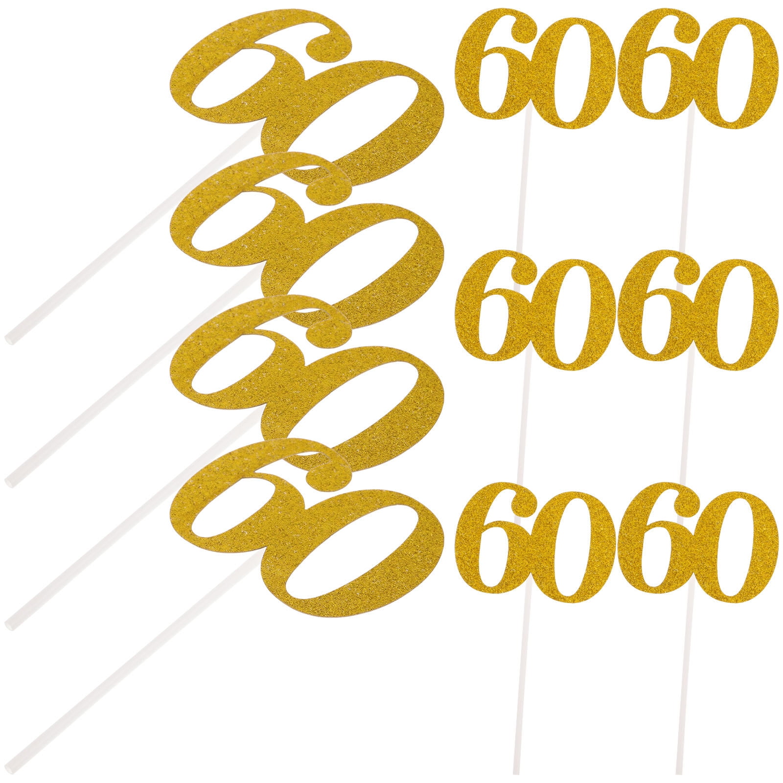 ULTNICE Golden Number Picks for Decorating Cake Topper Paper Cupcake ...