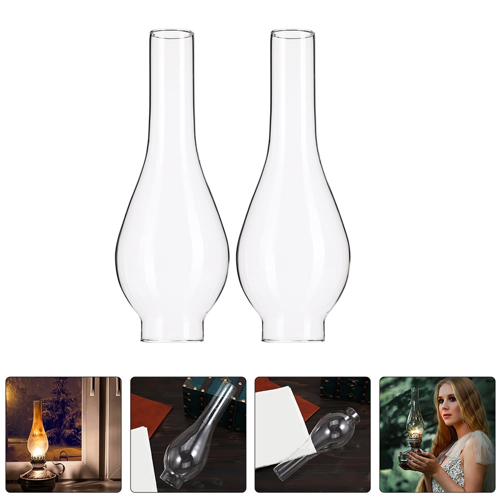ULTNICE Oil Lamp Chimney Transparent 2Pcs 9.6In Diameter 2In - Walmart.com
