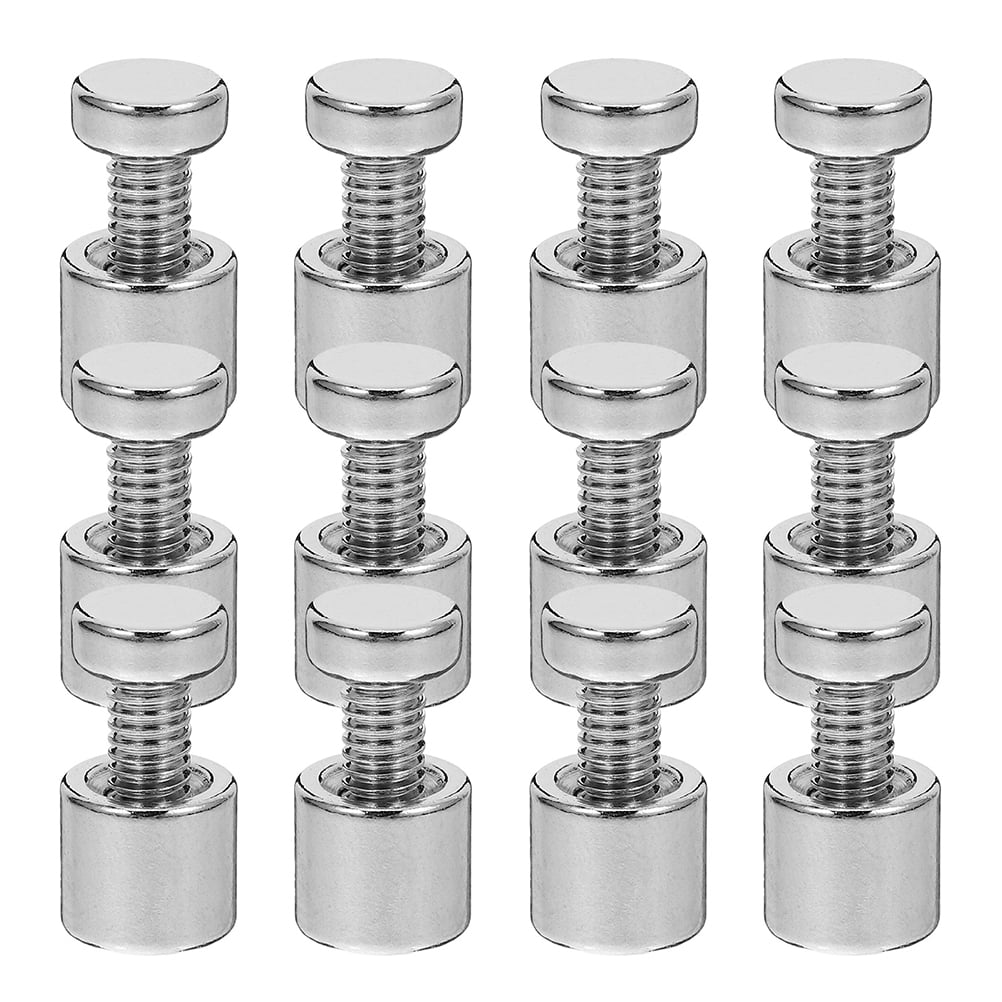 ULTNICE Sign Screws 24Pcs Cylindrical Nickel Electroplating For Signage ...