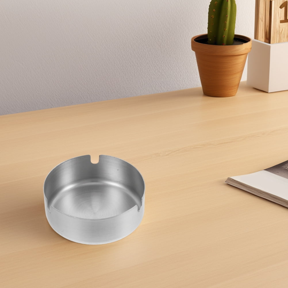 ULTNICE Stainless Steel Ashtray for Smokers 10cm Silver Ideal for ...