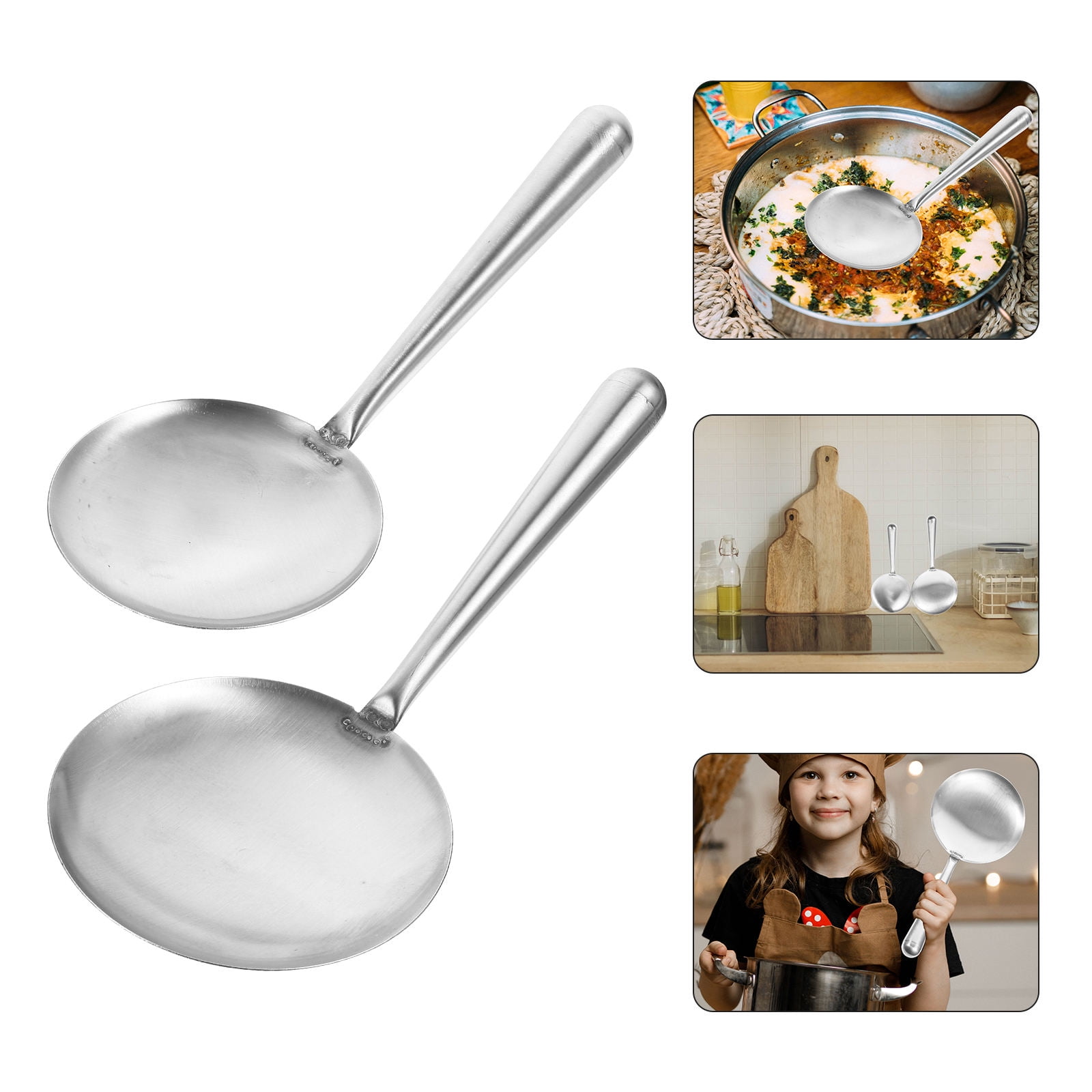 ULTNICE Stainless Steel Kitchen Spoon Set with Ergonomic Handle for ...