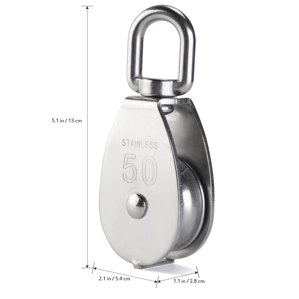 ULTNICE Swivel Pulley Block 1Pcs Stainless Steel 304 50Mm Wheel For ...