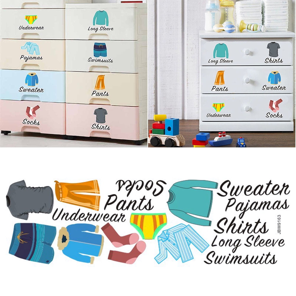 ULTNICE Wardrobe Sticker Decals PVC for Bedroom Organization with Easy ...