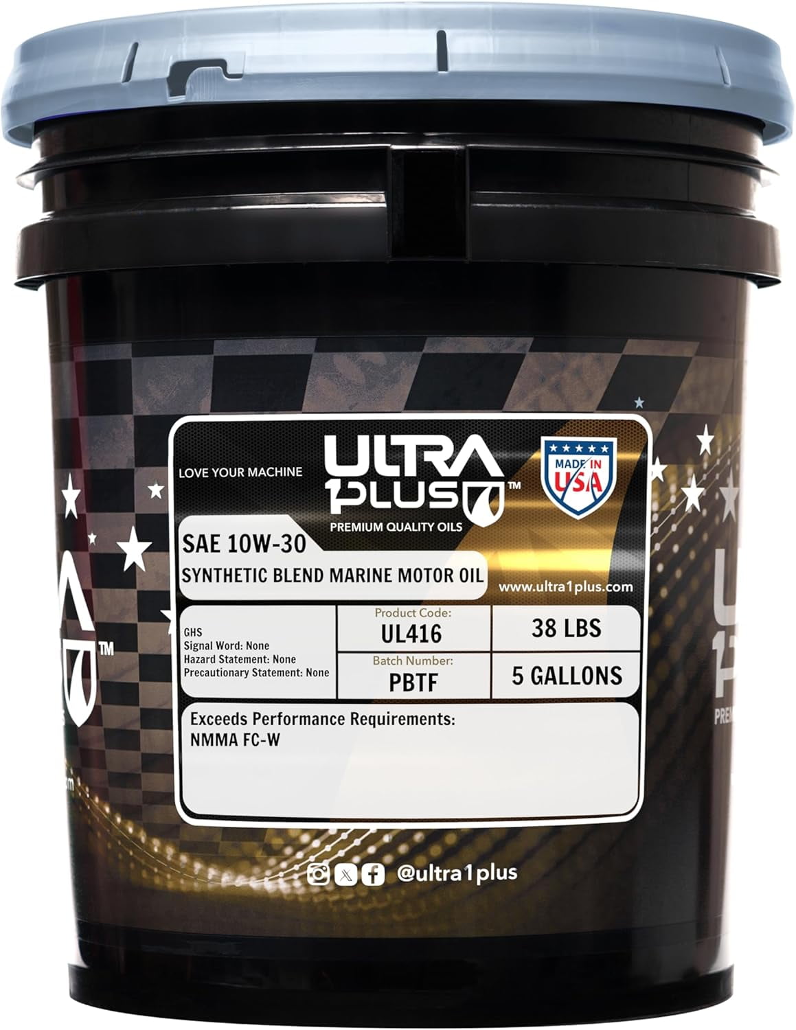 ULTRA 1PLUS SAE 10W-30 Synthetic Blend 4T Marine Engine Oil NMMA FC-W ...