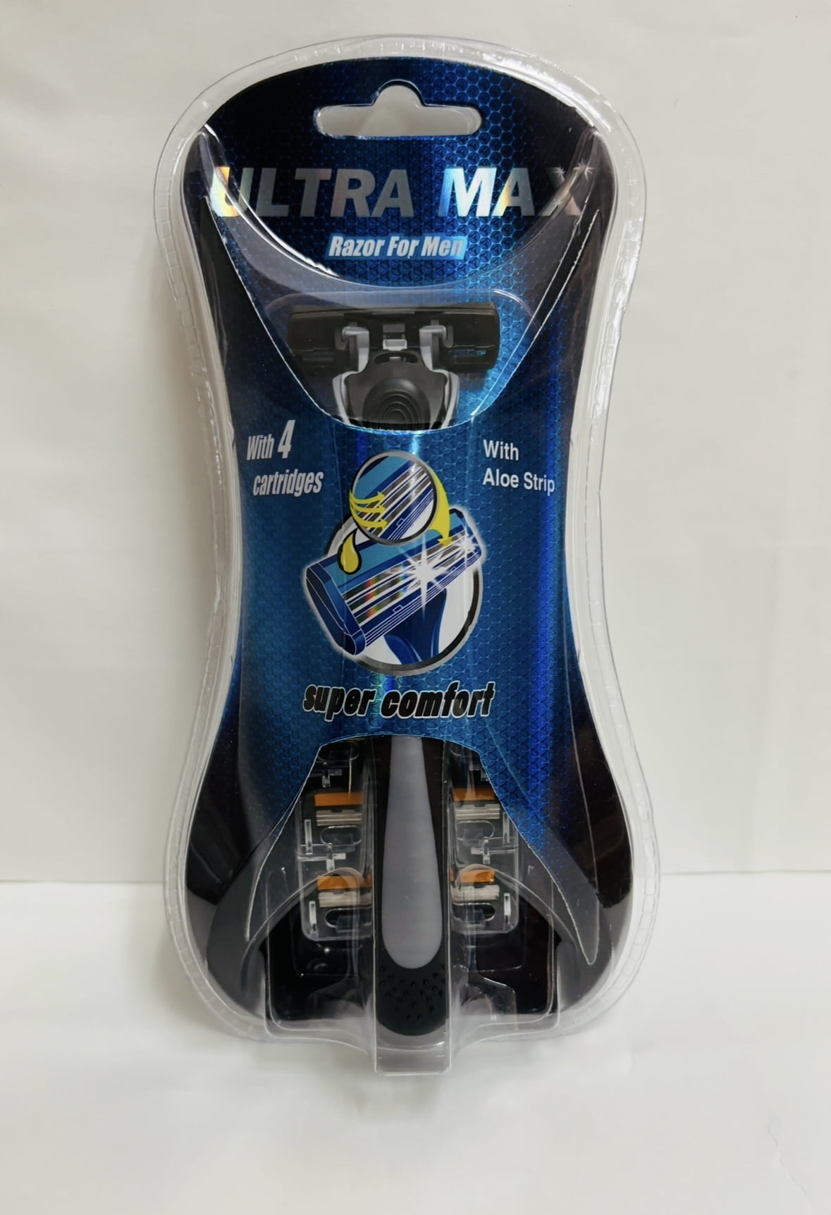 ULTRA MAX Razor For Men With Aloe Strip 4 Cartridges - Walmart.com