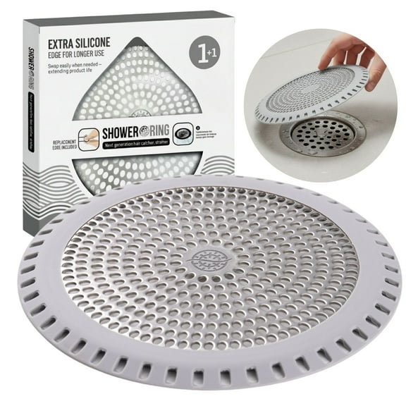 Shower Drain Hair Catcher – Ultra ShowerRing 5" Drain Cover for Flat ...