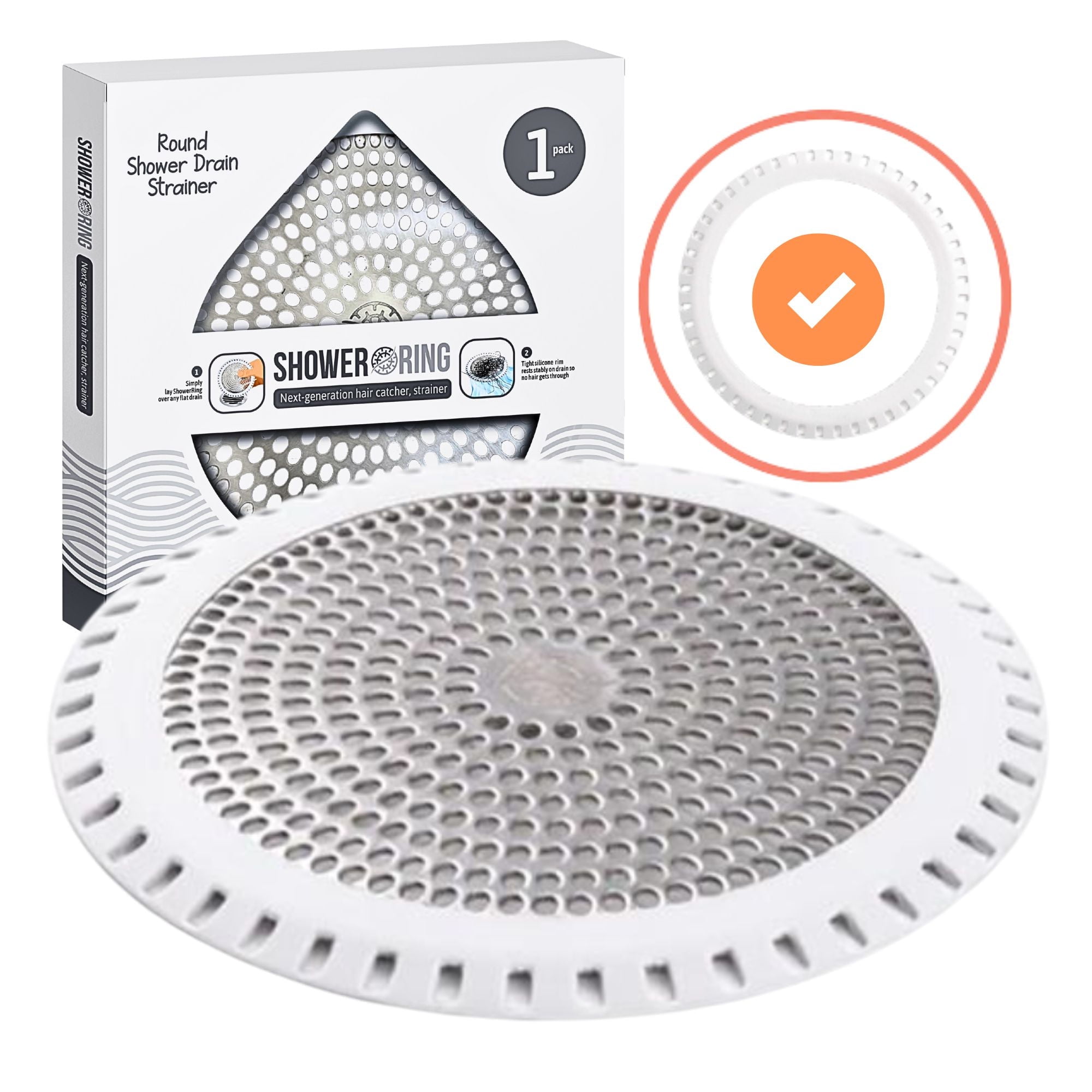 ULTRA SHOWERRING, The Ultimate Shower Stall Drain Protector/Hair ...