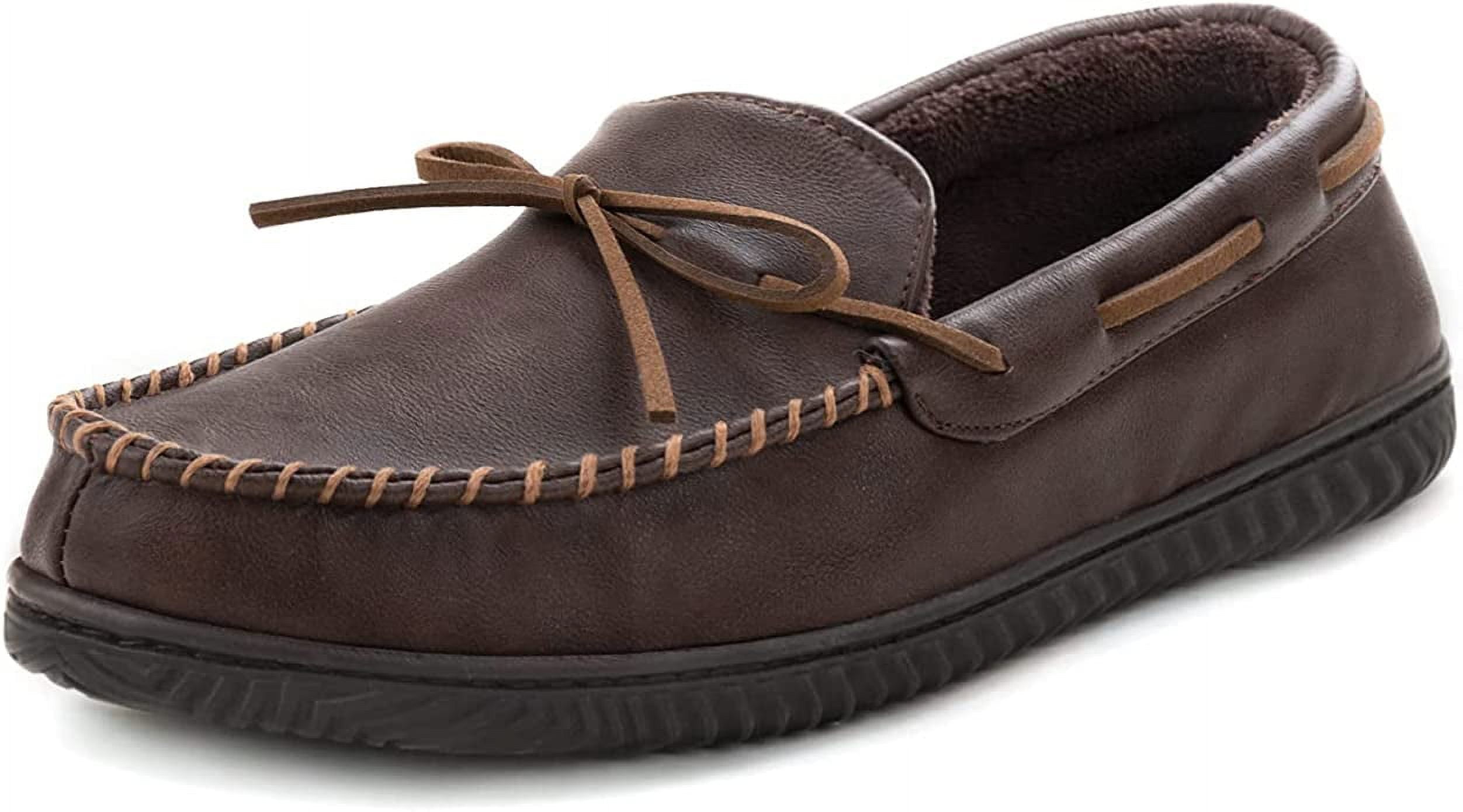 ULTRAIDEAS Men's Cozy Moccasin Slippers with Memory Foam, Indoor/Outdoor House Shoes - Walmart.com