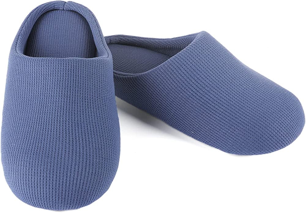 ULTRAIDEAS Men's Lightweight Cotton Slippers with Memory Foam and Soft ...