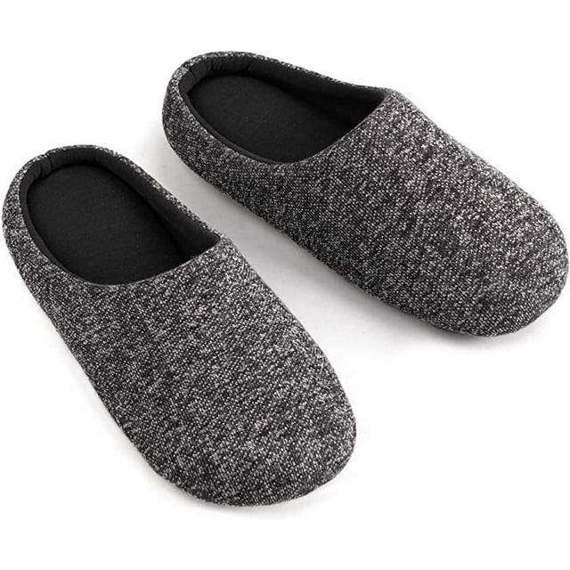 ULTRAIDEAS Men's Lightweight Cotton Slippers with Memory Foam and Soft ...