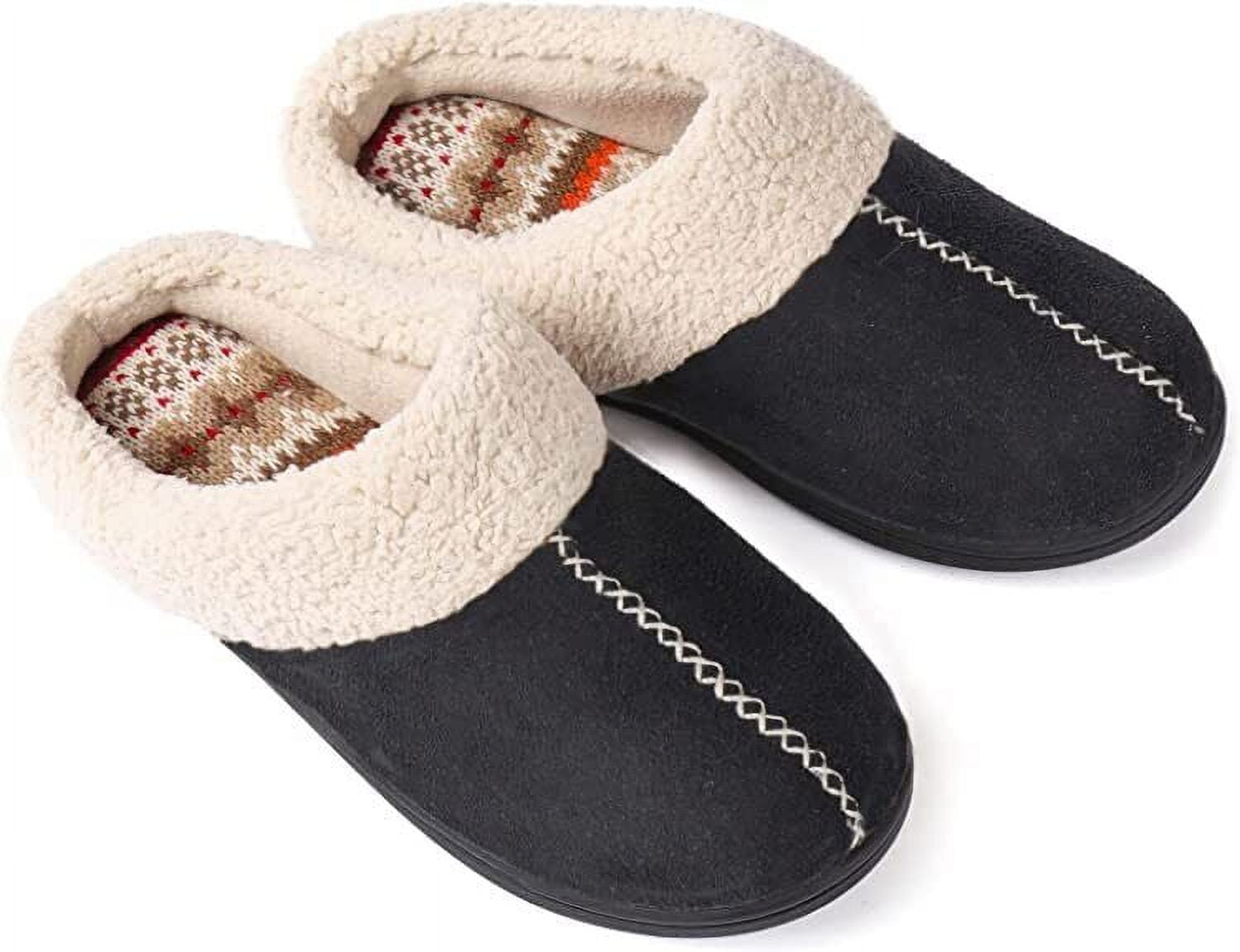ULTRAIDEAS Women's Fuzzy House Slippers, Memory Foam, Rubber Soles ...