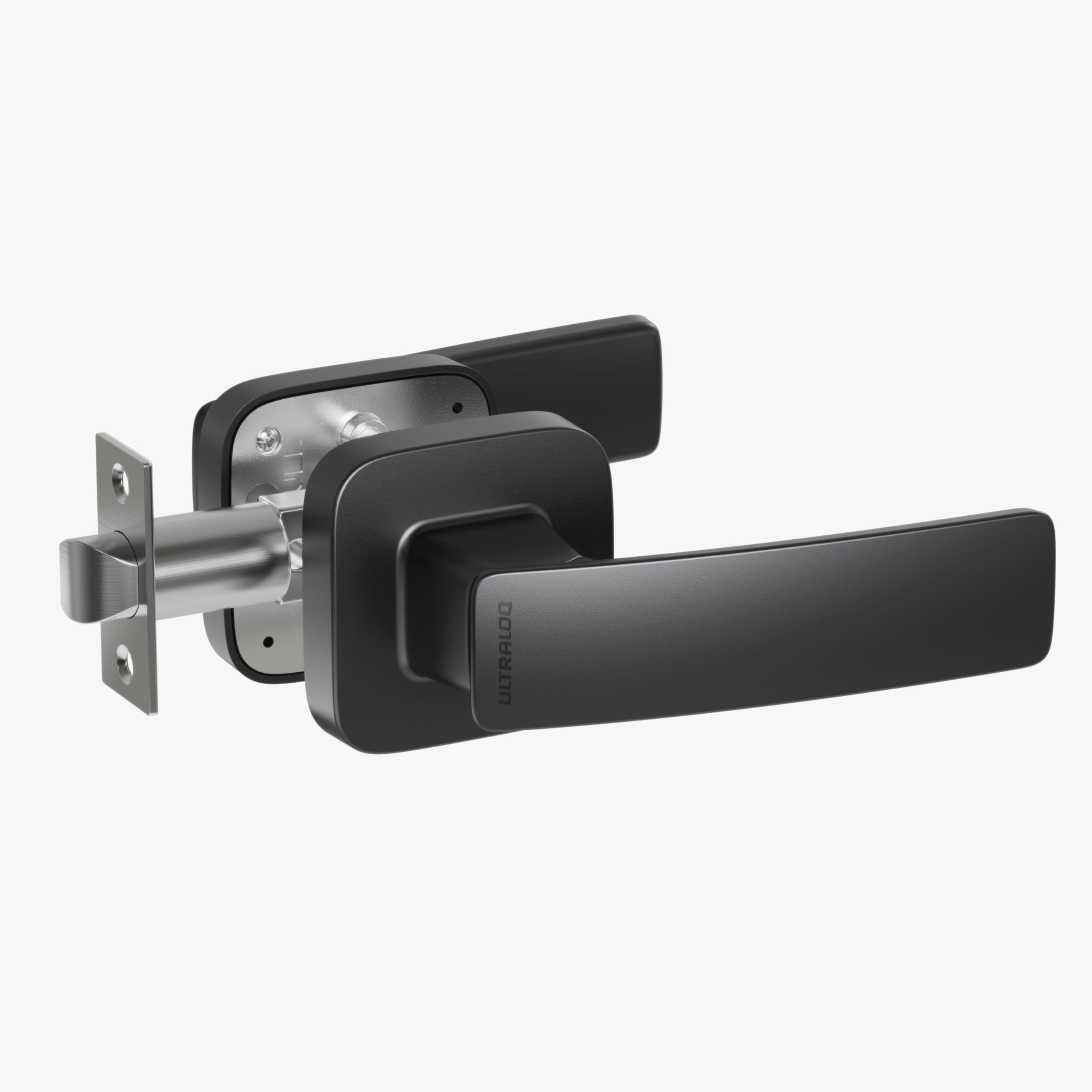 ULTRALOQ Handle Push Pull, Black Front Door Handle Set in Matte Black ...