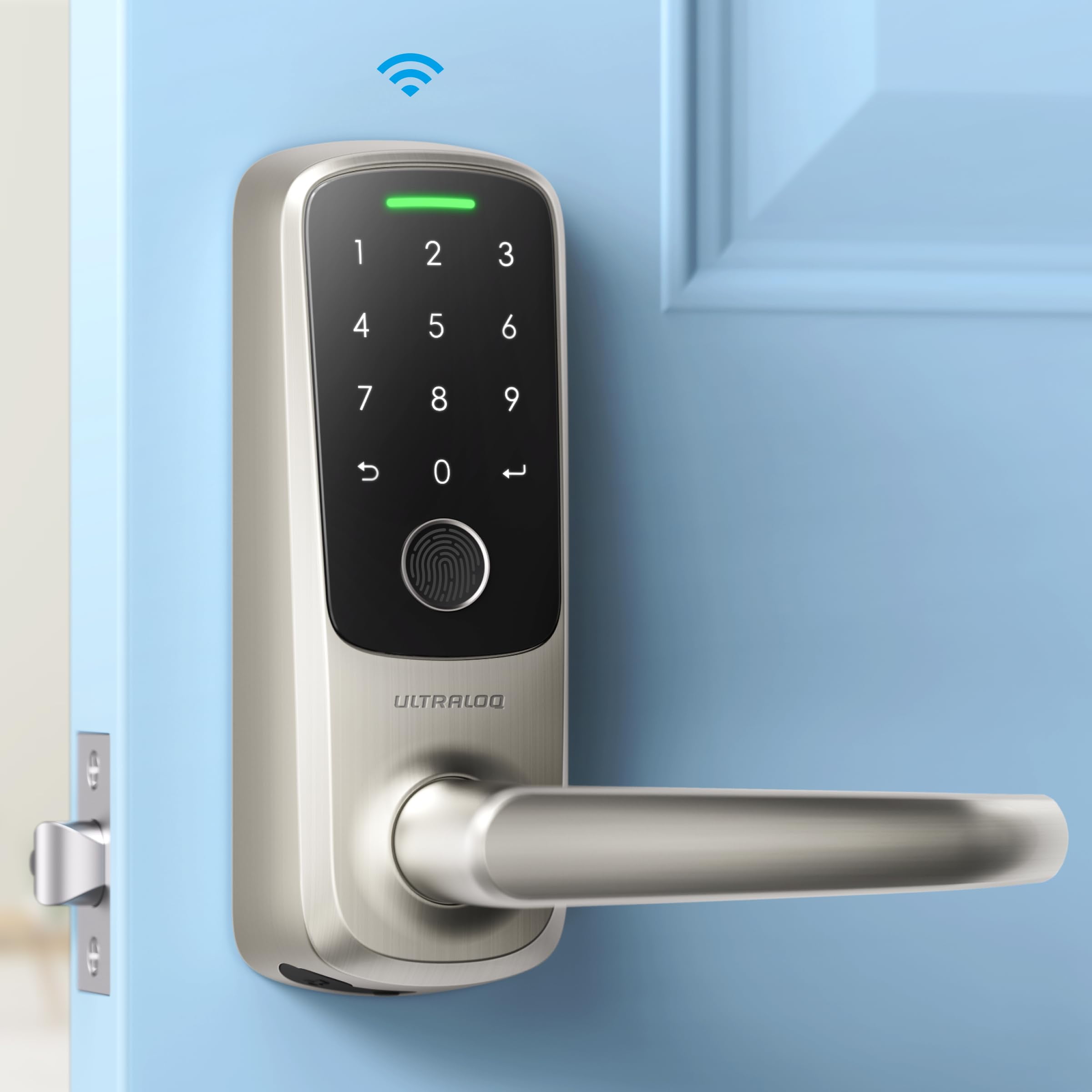 ULTRALOQ Latch 5 Smart Lock, Built- in WiFi 6 Fingerprint Door Handle ...