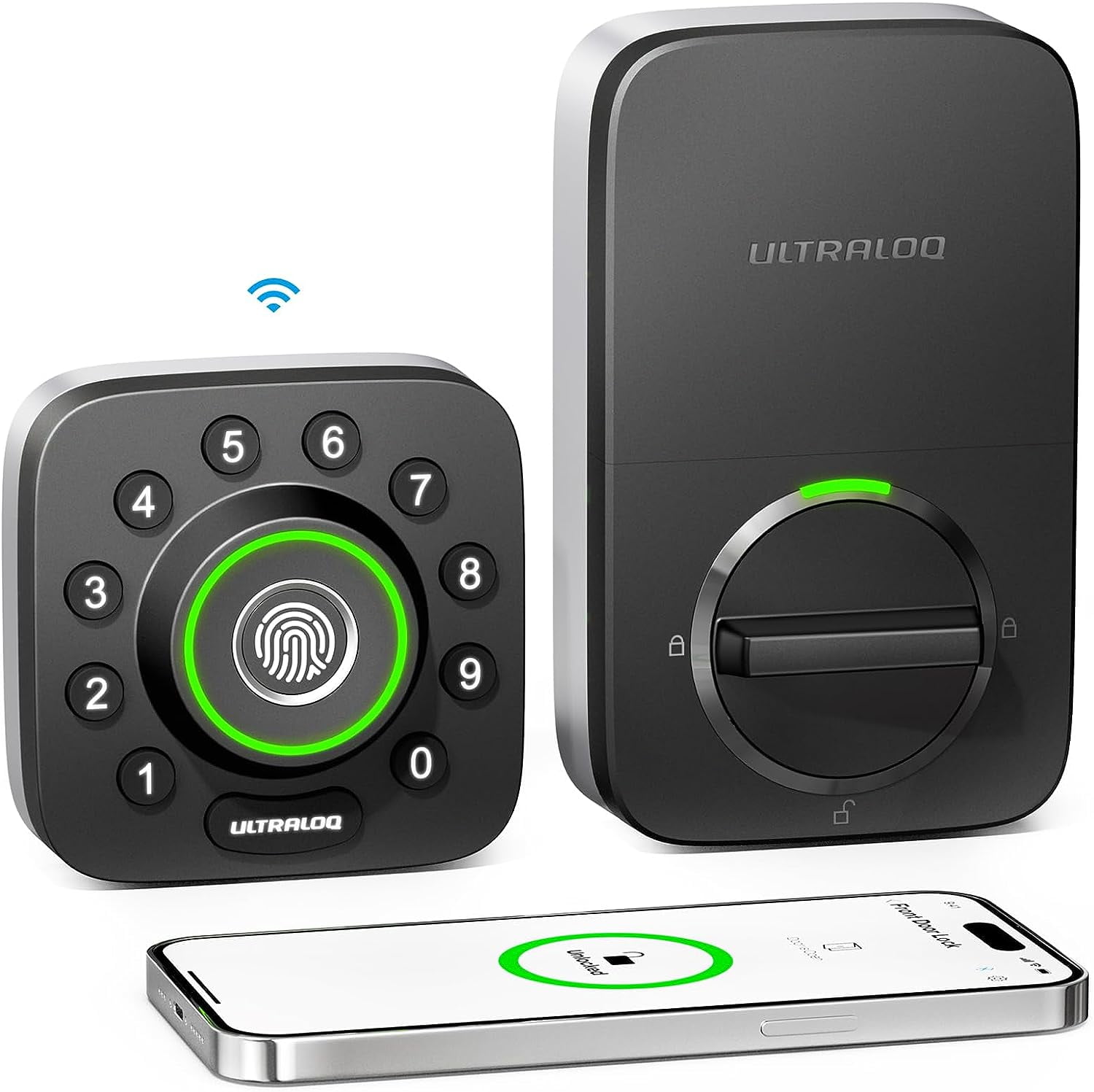 ULTRALOQ U-Bolt Pro WiFi Smart Lock with Door Sensor, 8-in-1 Keyless ...