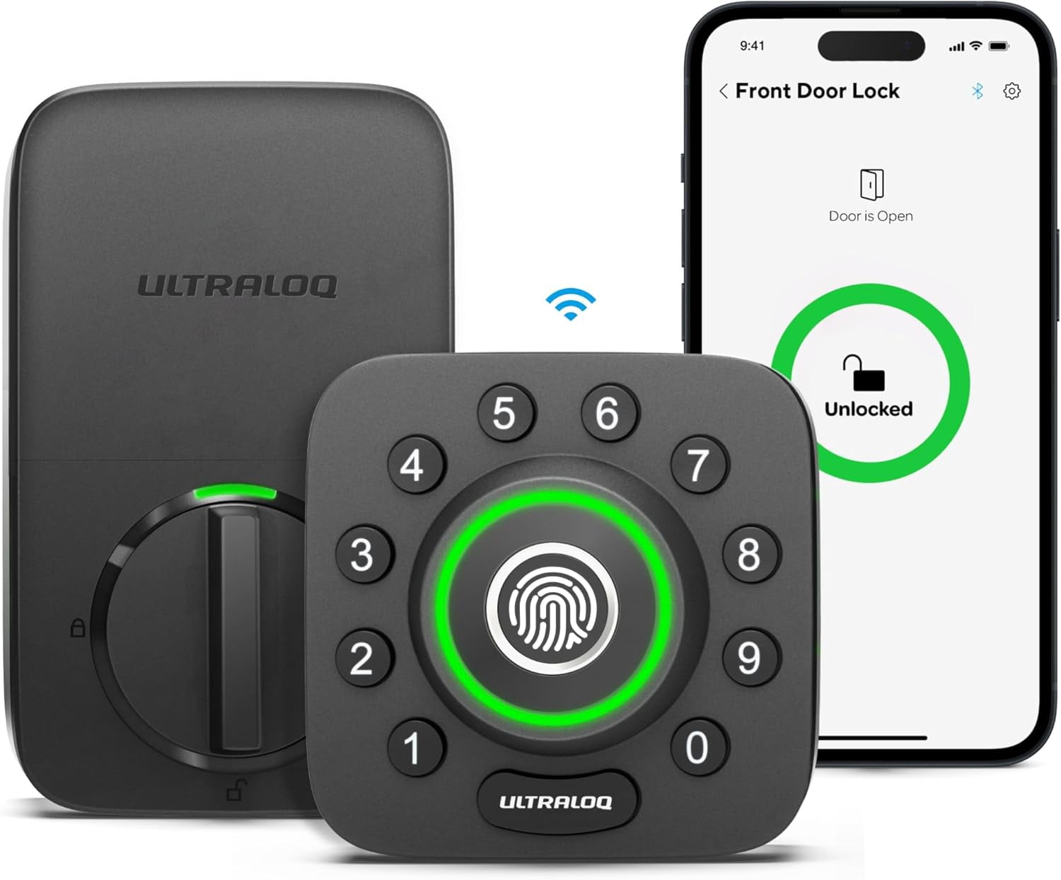 ULTRALOQ U-Bolt Pro WiFi Smart Lock with Door Sensor | 8-in-1 Keyless ...
