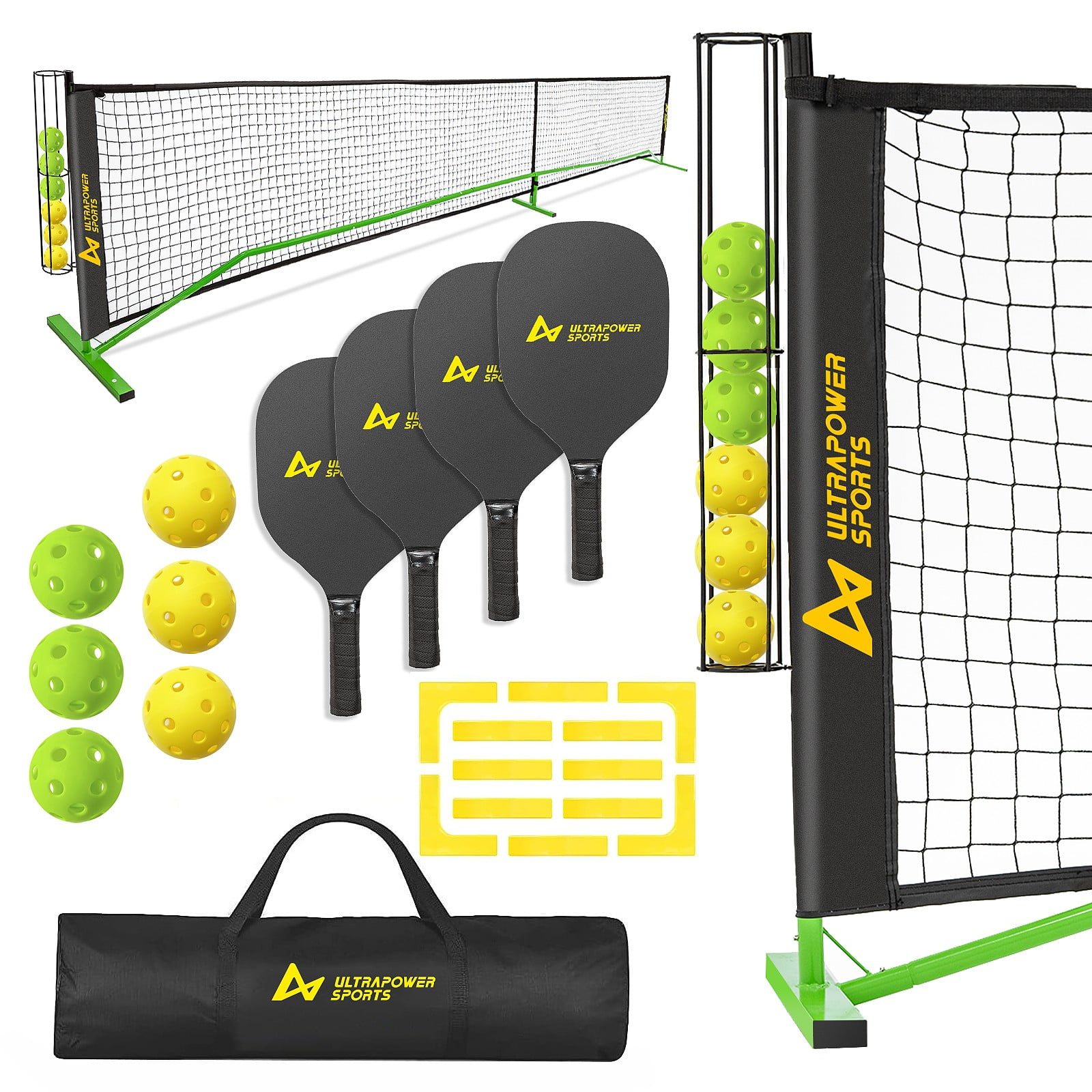 ULTRAPOWER SPORTS Pickleball Net Set with Portable Pickleball Net,4 ...