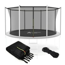 SkyBound Round Trampoline Net with 6 Straight Enclosure Poles for 12 ...