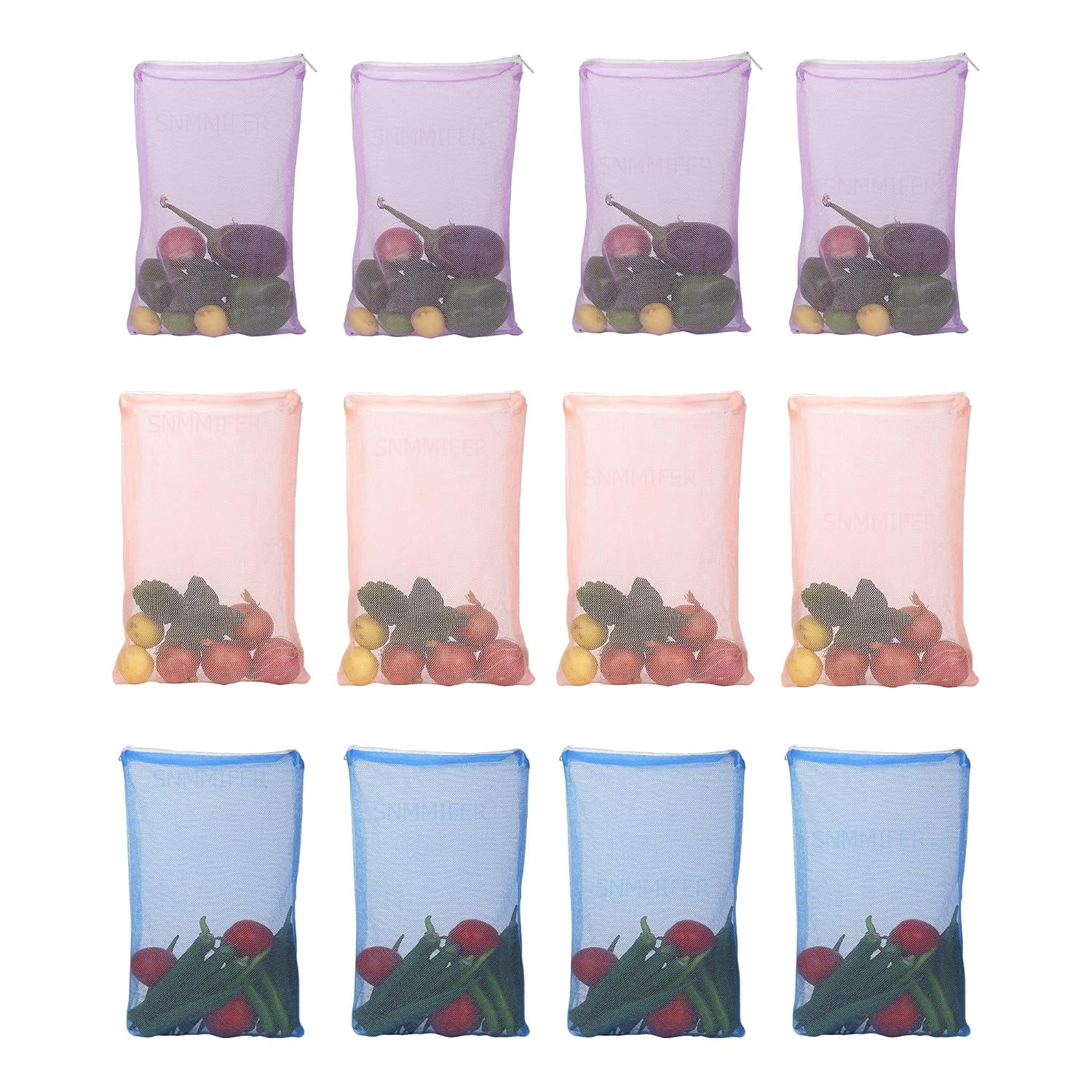 ULUPI EXIM Reusable Vegetable and Fruit Storage Bags Dual Layer Mesh ...