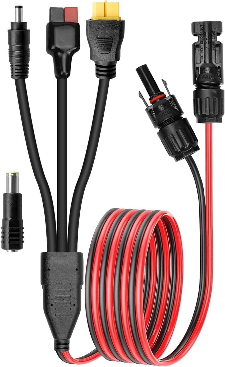 ULZOZN 4-in-1 Solar Adapter Cable Fit for Connector Connect Solar Panel ...