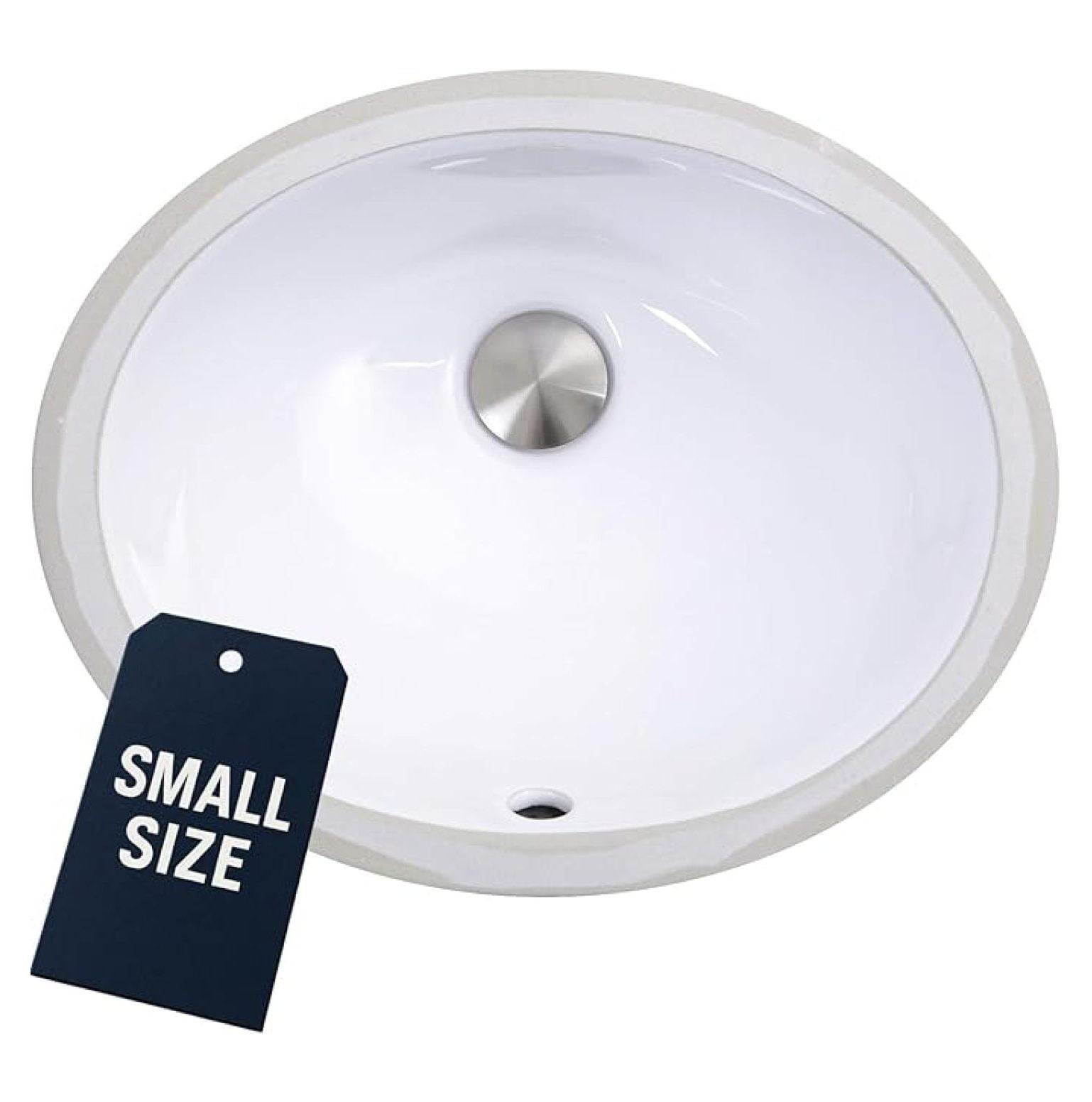 UM-13x10-W 13x10" Oval Ceramic Undermount Vanity Sink – Small Bathroom ...