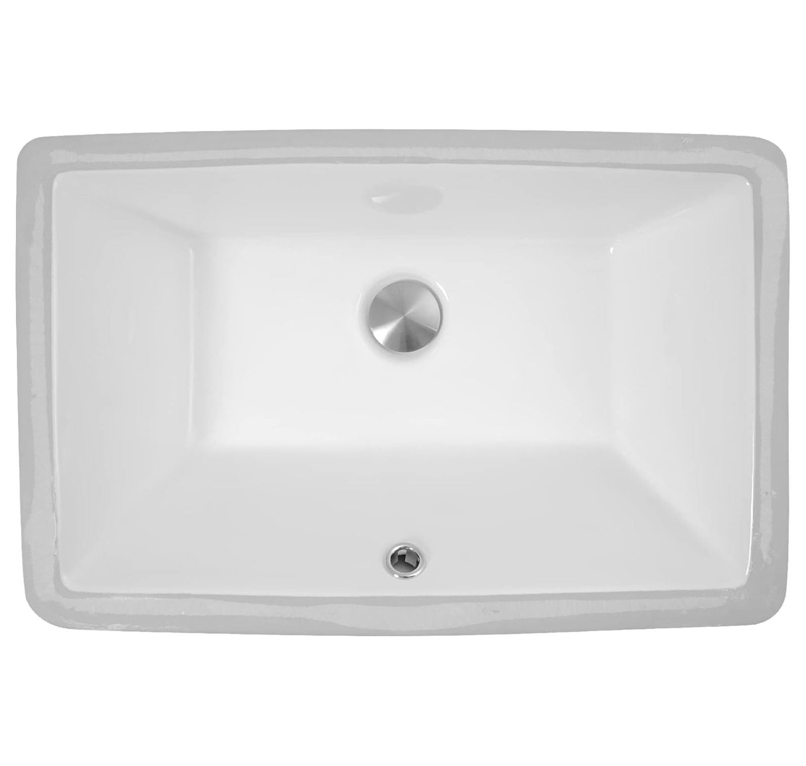 UM-19x11-W 19-Inch by 11-Inch Rectangle Ceramic Undermount Vanity Sink ...