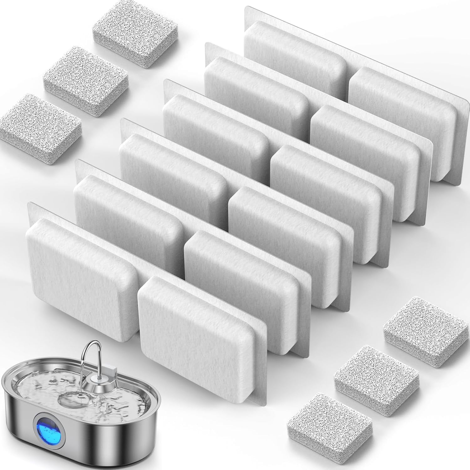 UM 3.4Gal Dog Water Fountain for Large Dogs, 13L Stainless Steel Large Pet Fountain with Deeper ...