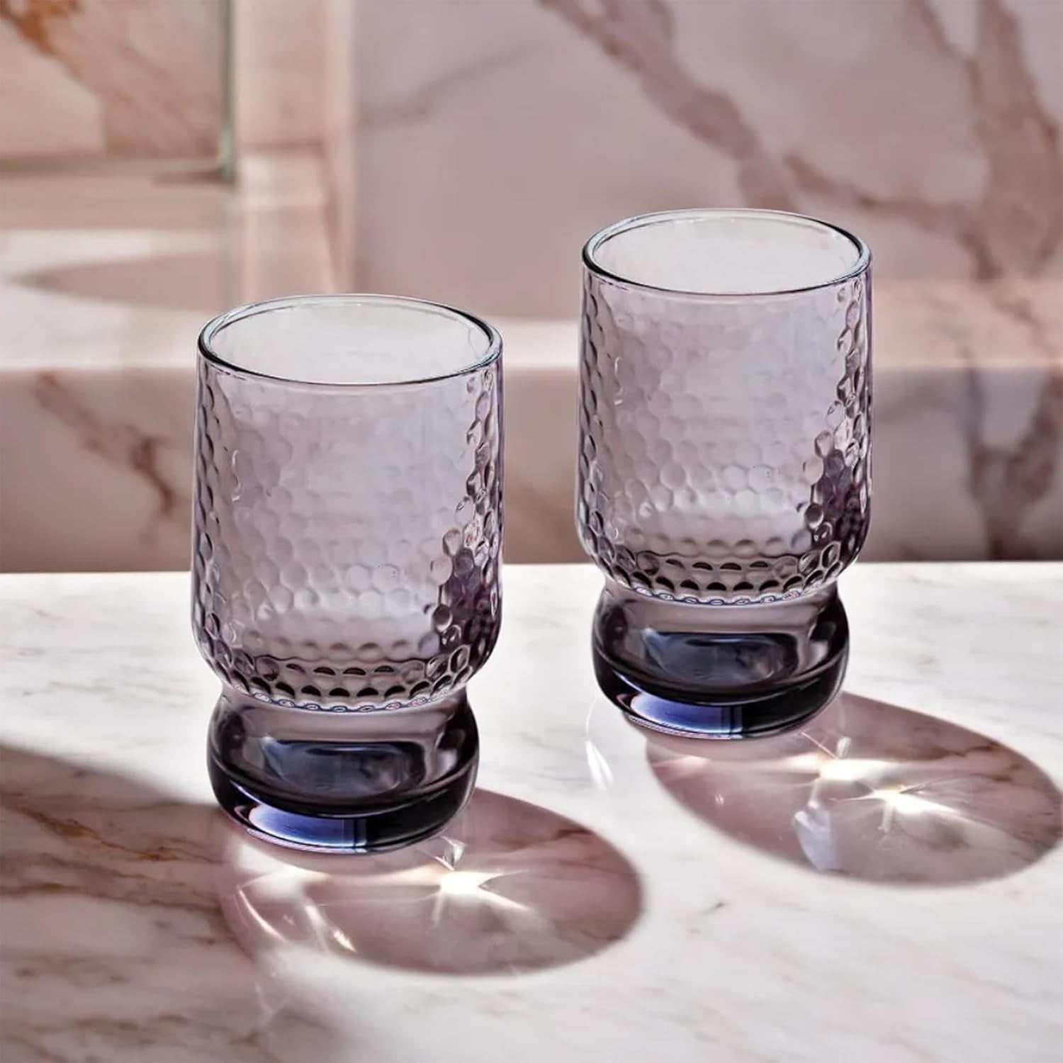 UMAI Water Glasses Set of 2 430ml Each Juice Glasses Lead Free Drinking Glasses Cold Drink Glass ...