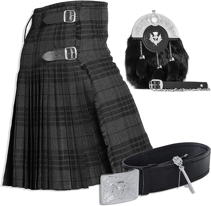 UMAM Tartan Kilt Set - 05 Pieces Kilt Accessories for Men, Scottish ...