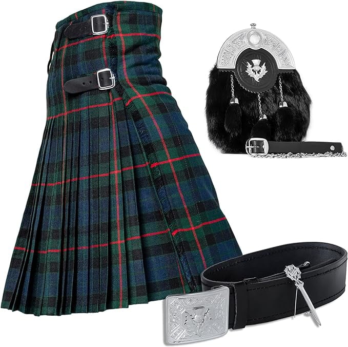 UMAM Tartan Kilt Set - 05 Pieces Kilt Accessories for Men, Scottish ...
