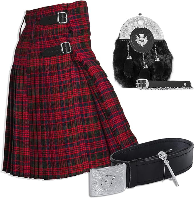UMAM Tartan Kilt Set - 05 Pieces Kilt Accessories for Men, Scottish ...