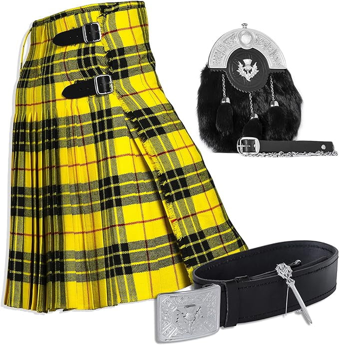 UMAM Tartan Kilt Set - 05 Pieces Kilt Accessories for Men, Scottish Outfit (Macleod of Lewis ...