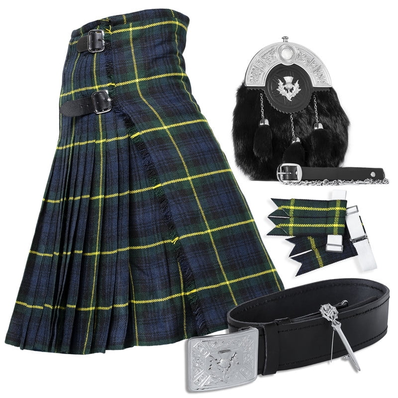UMAM Tartan Kilt Set - 06 Pieces Kilt Accessories for Men, Scottish ...