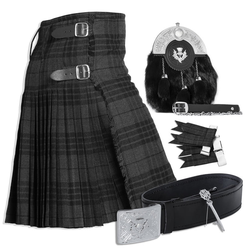 UMAM Tartan Kilt Set - 06 Pieces Kilt Accessories for Men, Scottish ...