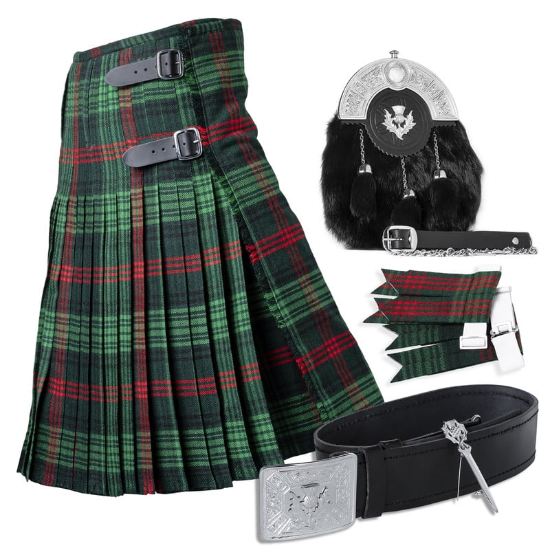 UMAM Tartan Kilt Set - 06 Pieces Kilt Accessories for Men, Scottish ...